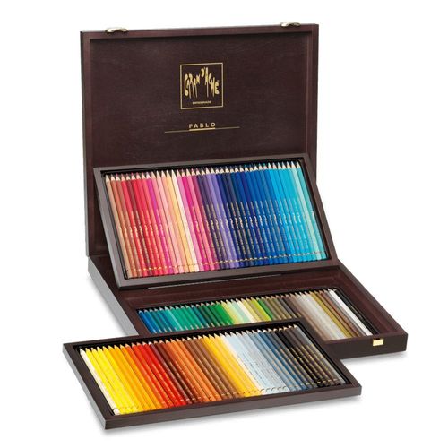 Caran D'Ache Pablo Wooden Box Set 120 Assorted Colours | Bromleys Art ...