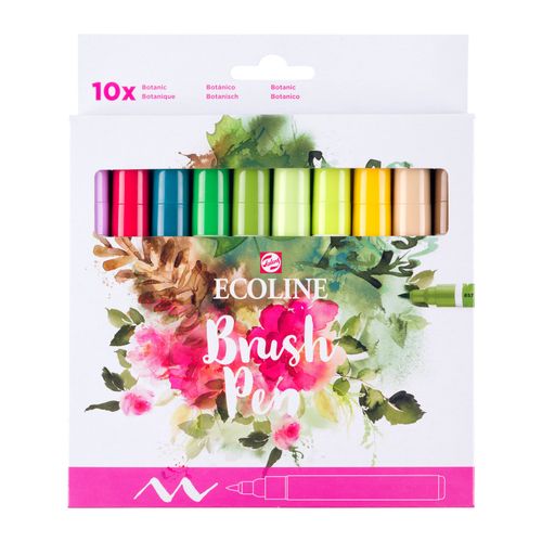 Ecoline Brush Pens - Set of 10 Botanical Colours | Bromleys Art Supplies