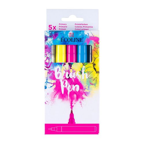 Ecoline Brush Pens - Set of 5 Primary Colours | Bromleys Art Supplies