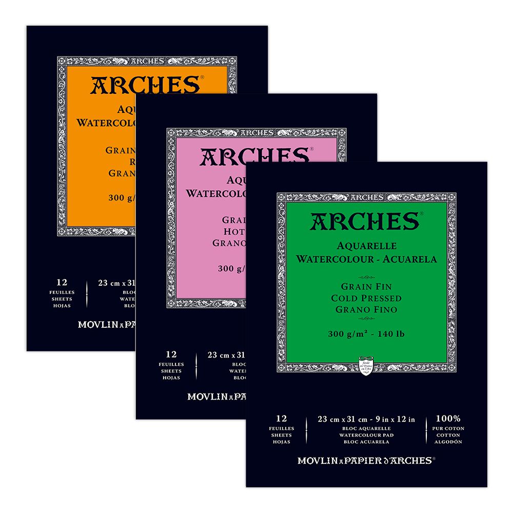 Arches Aquarelle Gummed Watercolour Paper Pads Bromleys Art Supplies