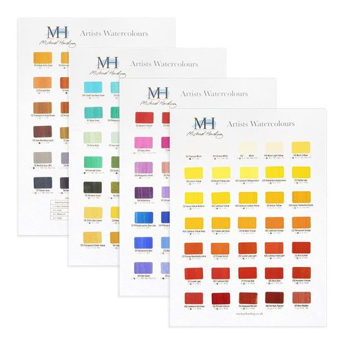 Michael Harding Artists Watercolour Hand Painted Colour Chart ...