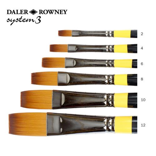 Daler Rowney System 3 SY44 Long-Handle Flat | Bromleys Art Supplies