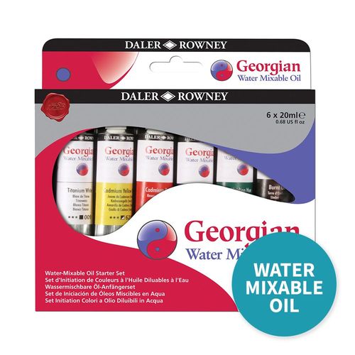 Daler Rowney Georgian Water Mixable Oil Starter Set 6 x 20ml | Bromleys ...