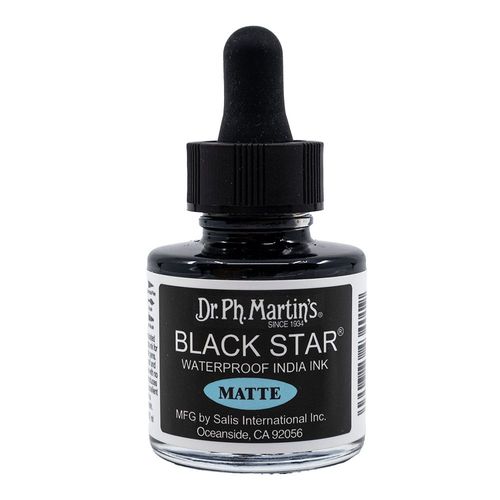 Dr Ph Martins Black Star Matte India Ink | Bromleys Art Supplies
