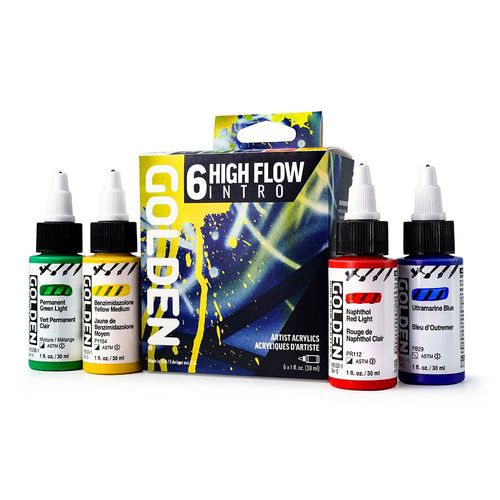 Golden High Flow Acrylic Intro Set 6 x 30ml | Bromleys Art Supplies