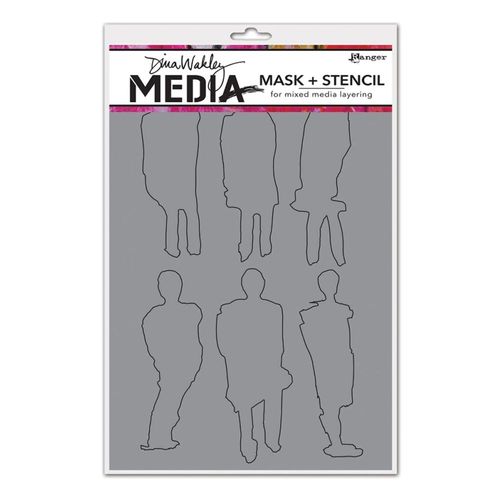 Dina Wakley Media Mask and Stencil Funky Silhouettes | Bromleys Art ...