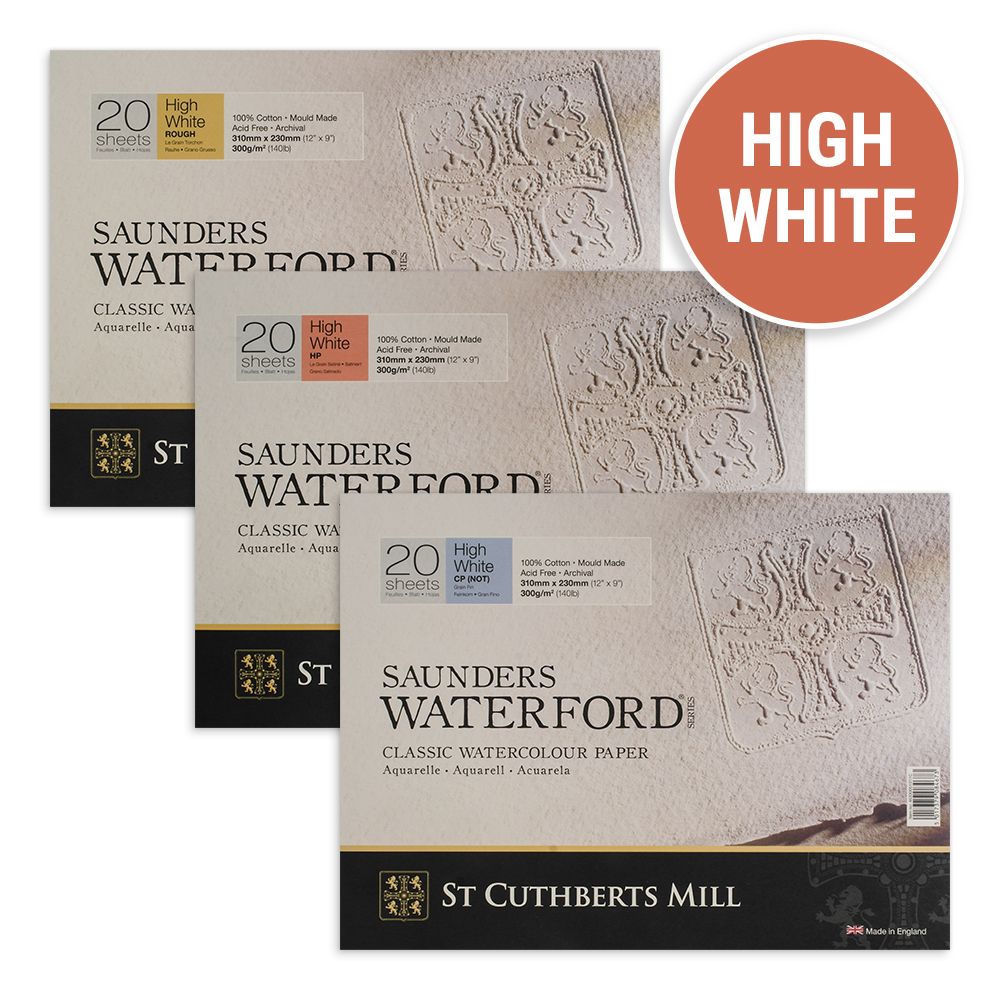 Saunders Waterford HIGH WHITE Watercolour Paper Block | Bromleys Art ...