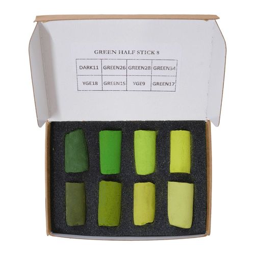 Unison Colour Soft Pastel Mini Half Stick Set Greens | Bromleys Art ...