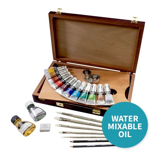 Winsor & Newton Anglezarke Artisan Water Mixable Oil Paint Wooden Box ...